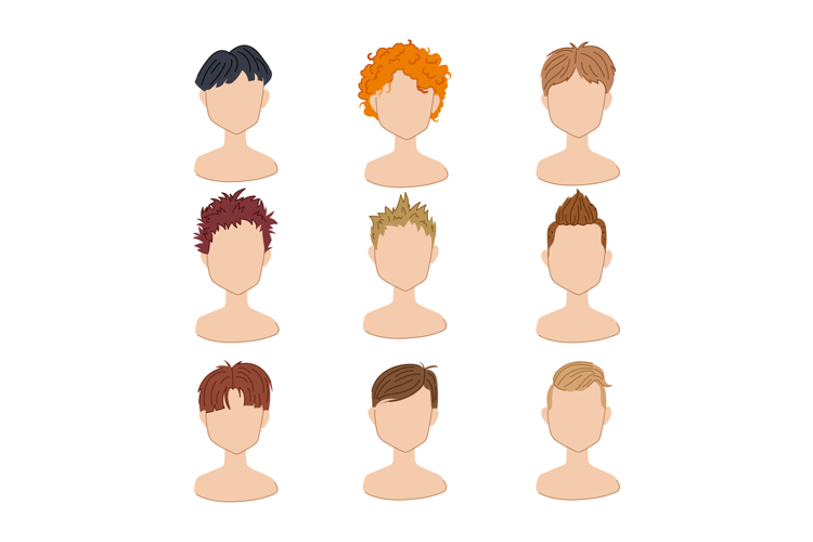 hairstyles for kid boy set cartoon (6566005)