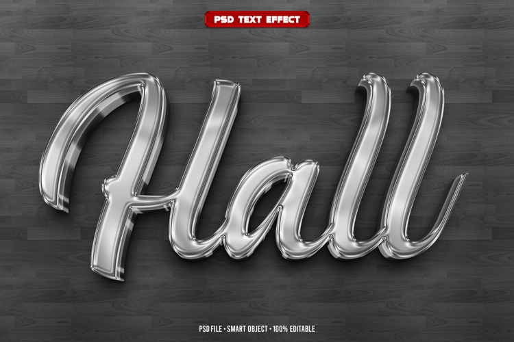 Hall 3D editable text effect