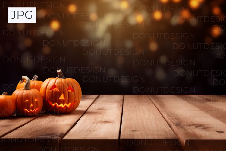 Halloween table mockup background | Fall backdrop
