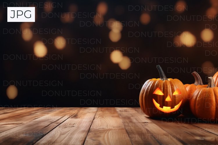 Halloween table mockup background | Fall backdrop