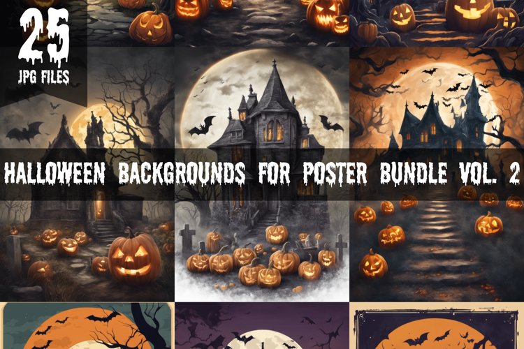 Halloween Backgrounds for Poster Bundle Vol. 2 JPG