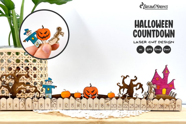 Halloween Countdown Calendar Laser Cut Design
