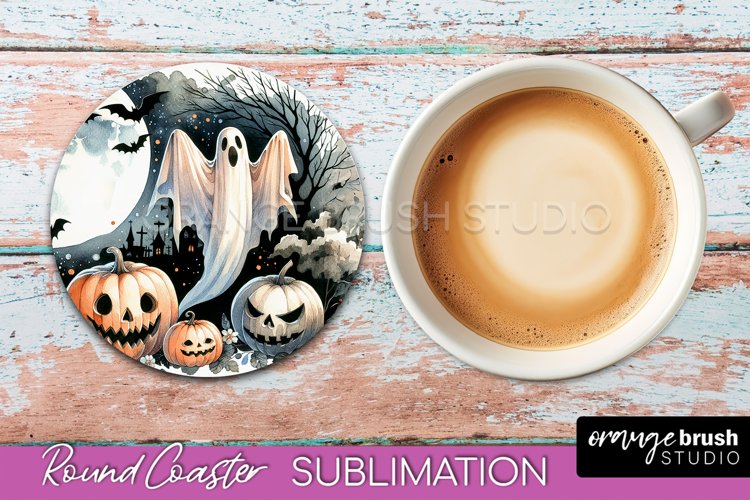 Cute Ghost Coasters - Halloween Round Coaster (4373898)