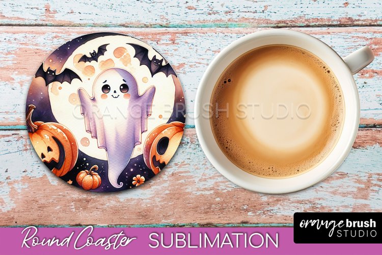 Cute Ghost Coasters - Halloween Round Coaster (4373992)
