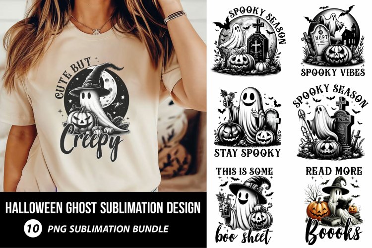 Halloween Ghost Sublimation Design Bundle
