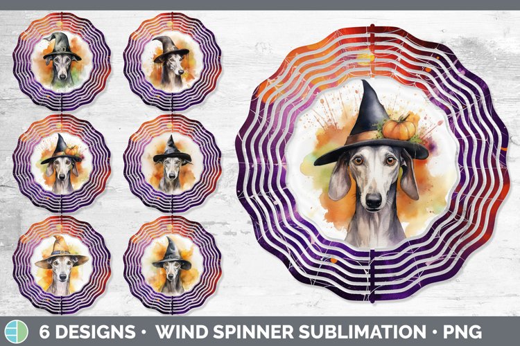 Halloween Greyhound Dog Wind Spinner | Sublimation Spinner D