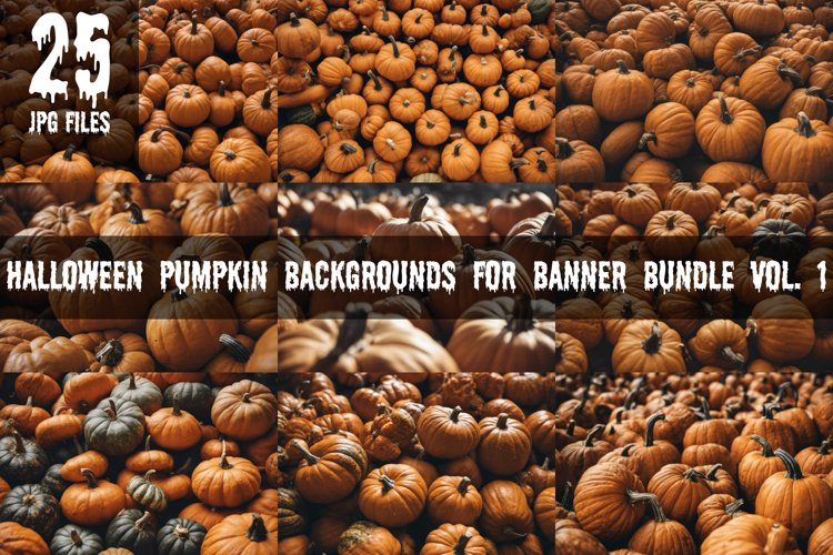 Halloween Pumpkin Backgrounds for Banner Bundle Vol. 1 JPG