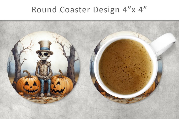 Halloween Skeleton Round Coaster (4320028)