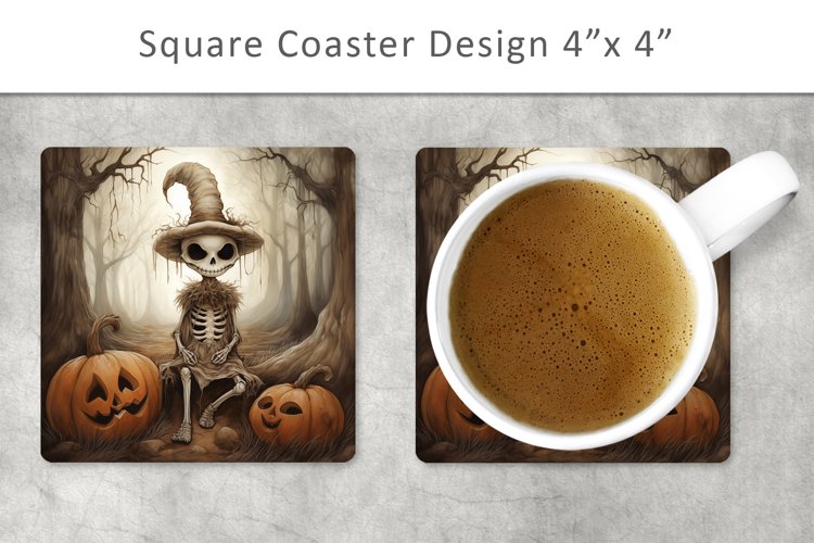 halloween skeleton square coaster (4319469)