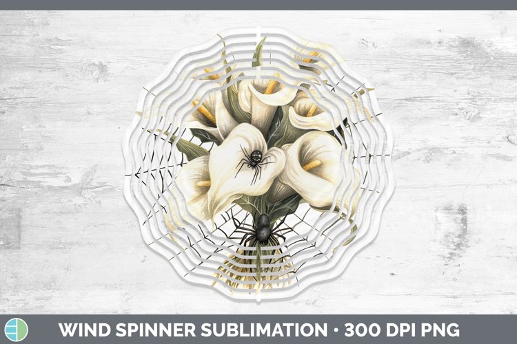 Halloween Spiderweb Flowers Calla Lily Wind Spinner Sublimat