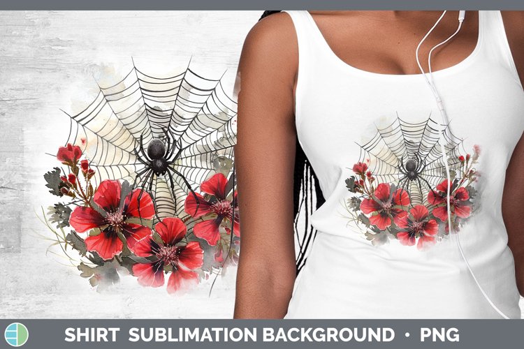 Halloween Spiderweb Flowers Geranium Shirt Sublimation Subli