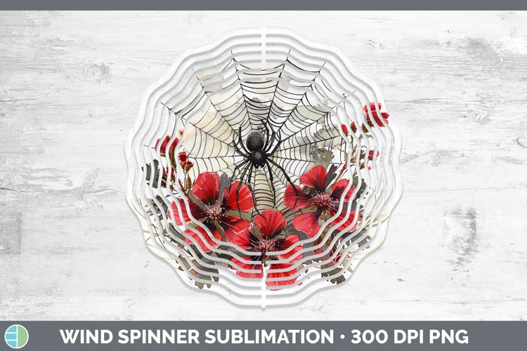 Halloween Spiderweb Flowers Geranium Wind Spinner Sublimatio