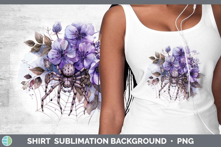 Halloween Spiderweb Flowers Violet Shirt Sublimation Sublima