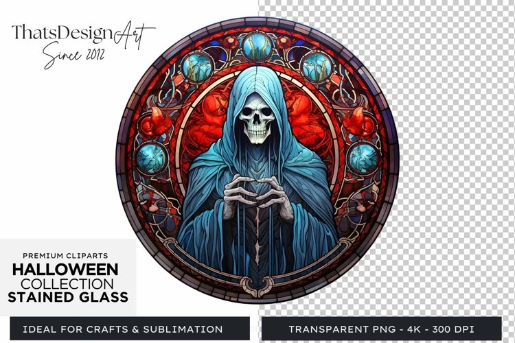 Stained Glass Halloween Clipart in PNG, SVG, EPS