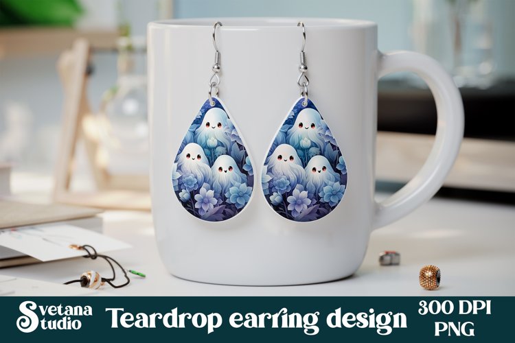 Halloween Ghost Teardrop Earring Sublimation