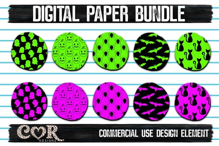 Halloween Digital Paper Bundle - Design Element
