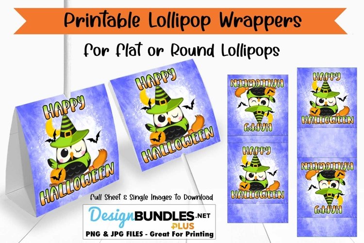 Halloween Owl Printable Lollipop Holder | Sucker Wrapper