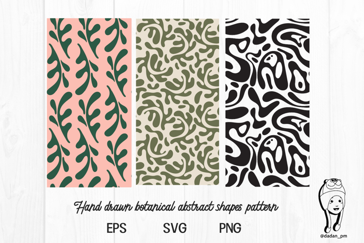 Hand drawn botanical abstract shapes pattern
