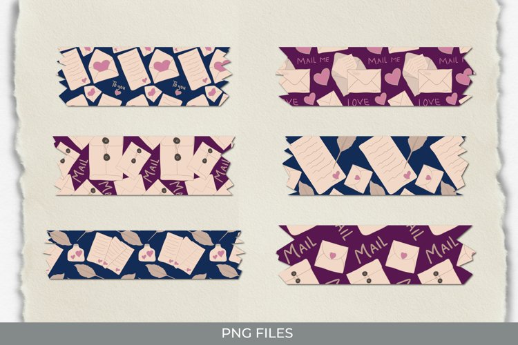 Mail with Vintage Color Seamless Patterned Tape