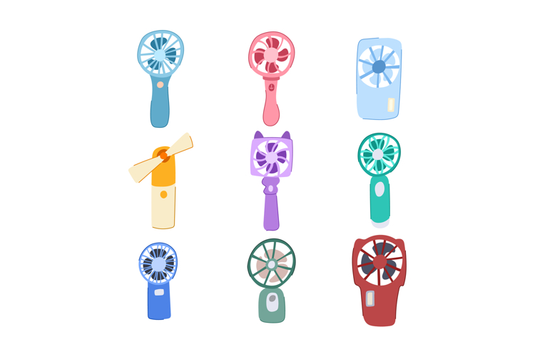 hand electric fan set cartoon (6566056)