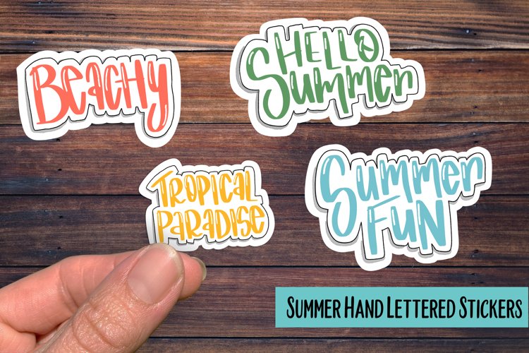 Summer Hand Lettered PNG Sticker Pack