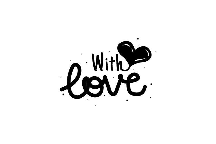 Hand lettering quote with love design vector
