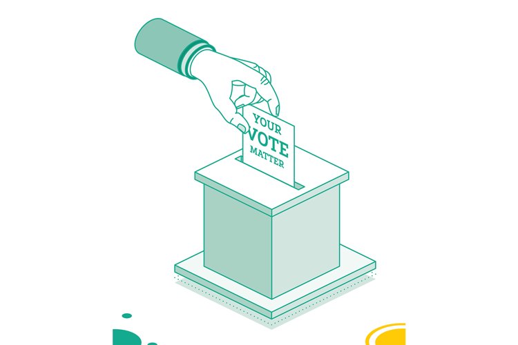 Voting Concept. Hand Puts Vote Bulletin into Vote (3679882)