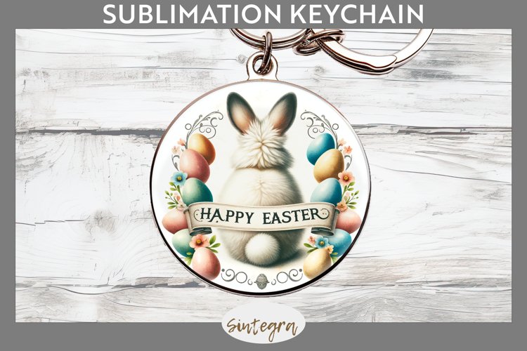 Happy Easter v10 Round Keychain Sublimation