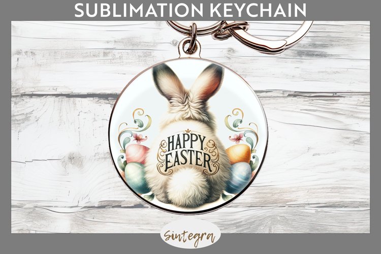 Happy Easter v11 Round Keychain Sublimation