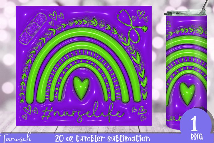 3d puff summer beach sublimation tumbler, 3d inflate wrap