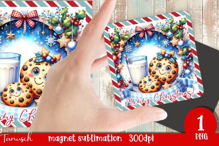 cute Christmas whimsical elf magnet retro Sublimation