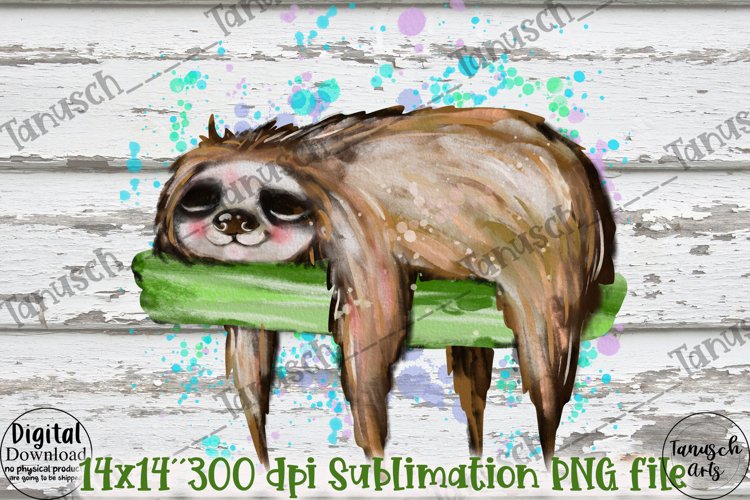 cute sleeping Sloth Sublimation, sloth mode PNG illustration
