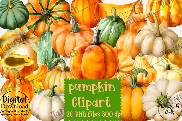 watercolor pumpkin vegetables food clipart PNG