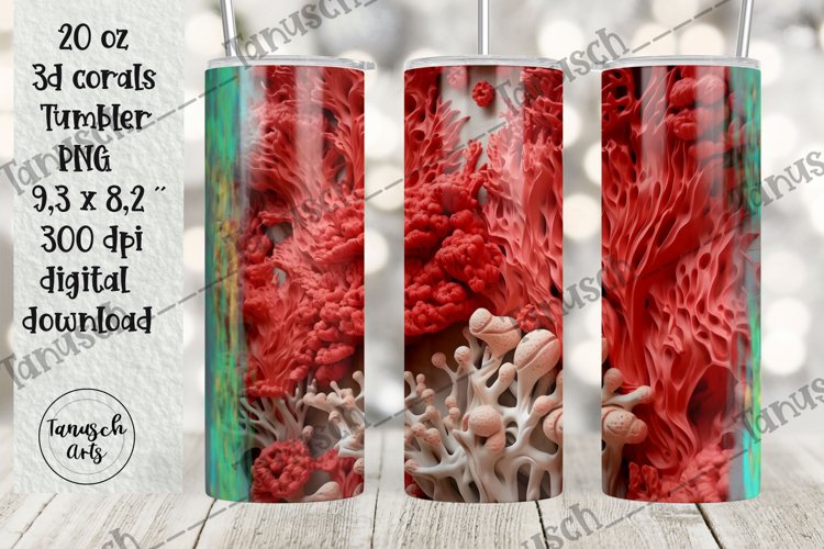 3d red corals plaster texture 20oz tumbler (2623764)