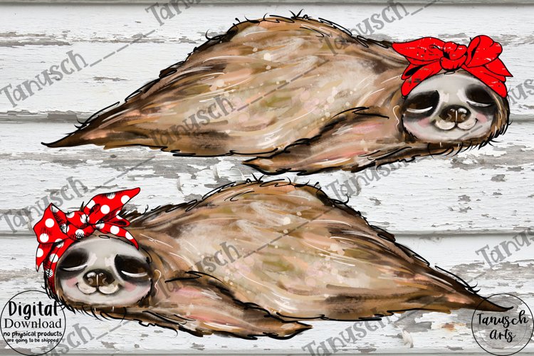 cute sleeping Sloth Sublimation, sloth mode PNG illustration