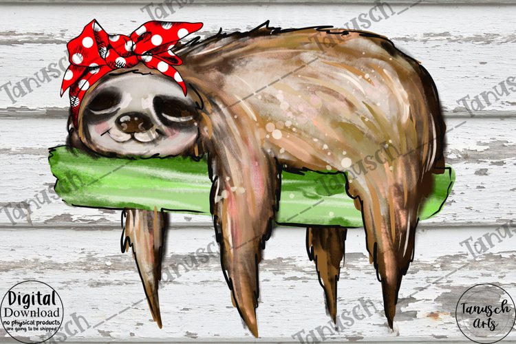 cute sleeping Sloth Sublimation, sloth mode PNG illustration