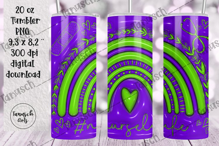 3d puff summer beach sublimation tumbler, 3d inflate wrap