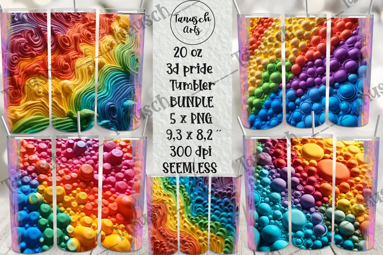 3d pride plaster texture 20oz tumbler Sublimation