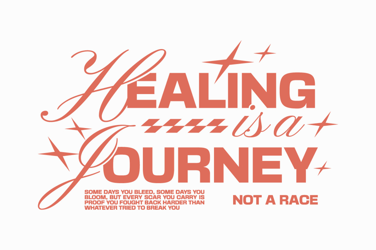Healing Mental Health Typography T-shirt Design
