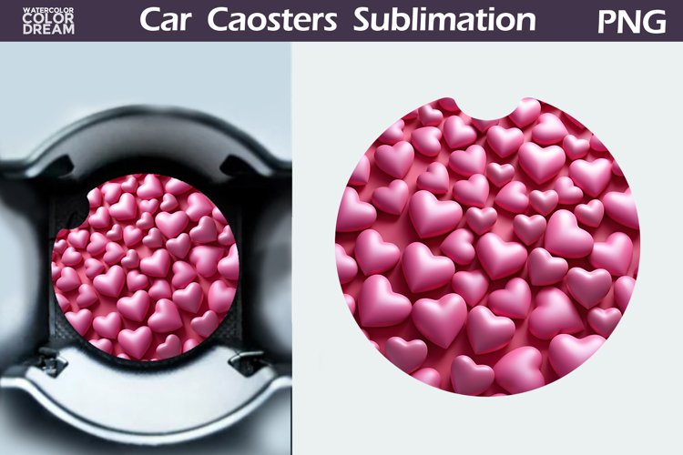 Heart Car Coaster | 3D Heart Coaster | Car Coaster (3371287)