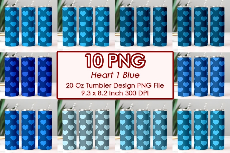 Heart 1 Blue Valentine Tumbler Design 10 PNG (6471150)