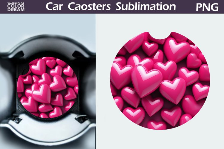 Heart Car Coaster | 3D Heart Coaster | Car Coaster (3375113)