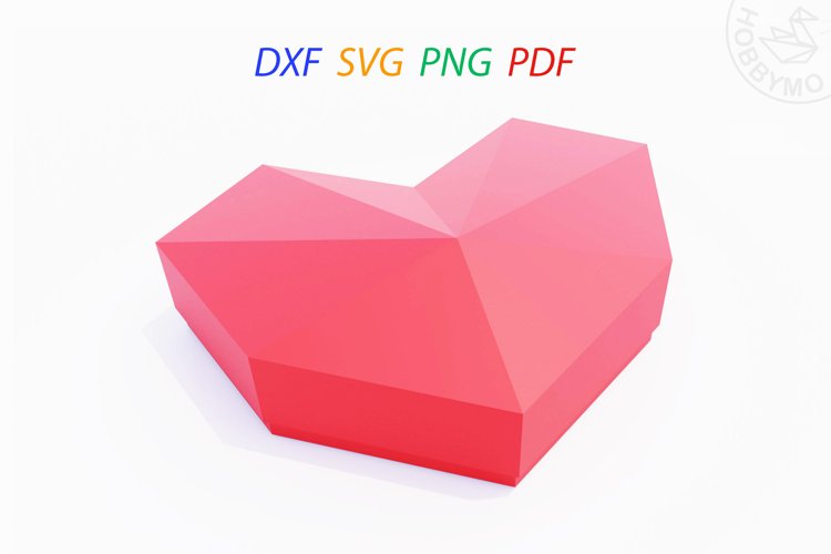 Heart Box Papercraft DXF Cricut SVG PNG PDF