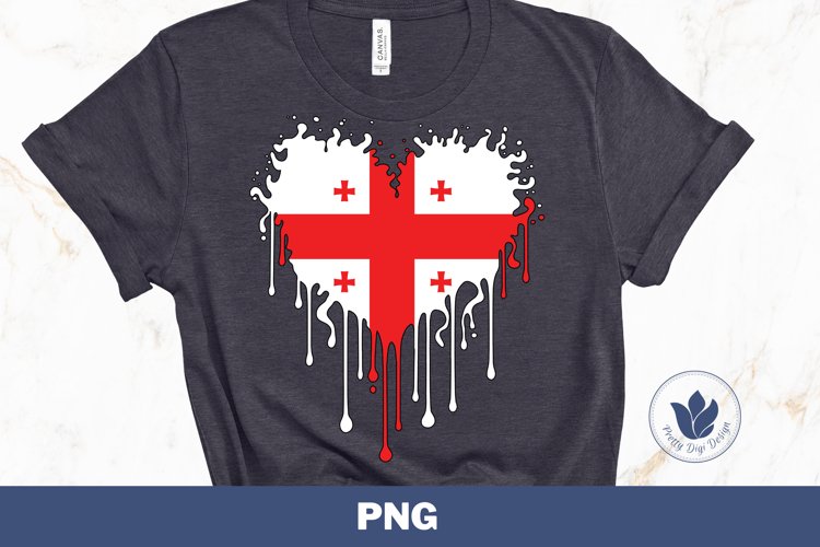 Heart of Georgia - Flag Design with Drippings