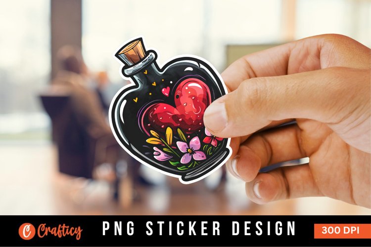 Heart Potion Sticker,Potion bottle Sticker,Love sticker