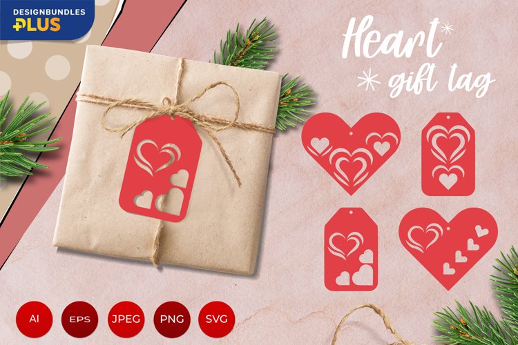 Heart Gift Tag Paper Cutting Set for Wedding or Birthday