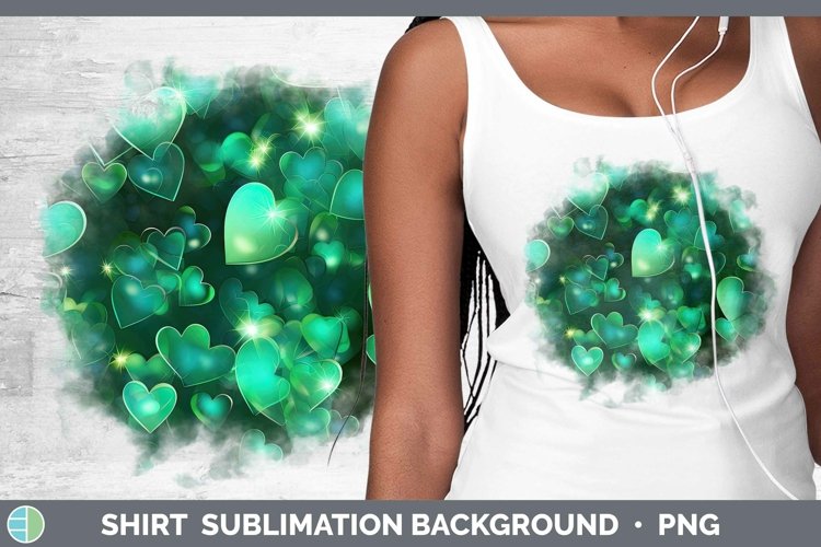 Hearts Green 02 Shirt Sublimation Sublimation Background Des