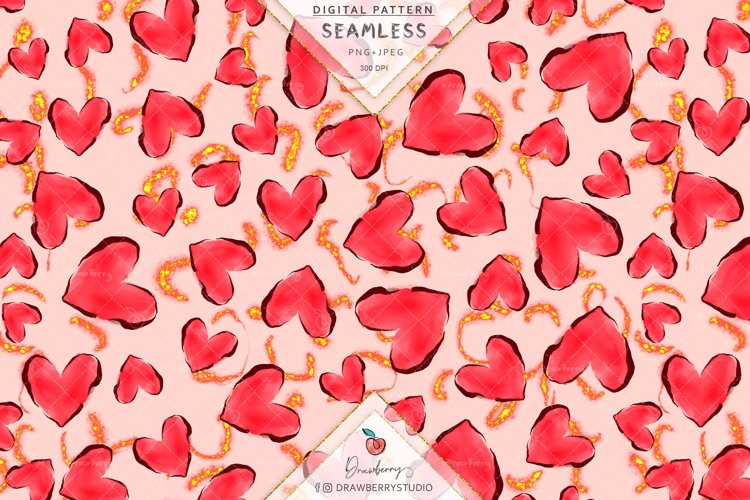 Valentines Pattern, Love Digital Paper, Seamless Heart SP151