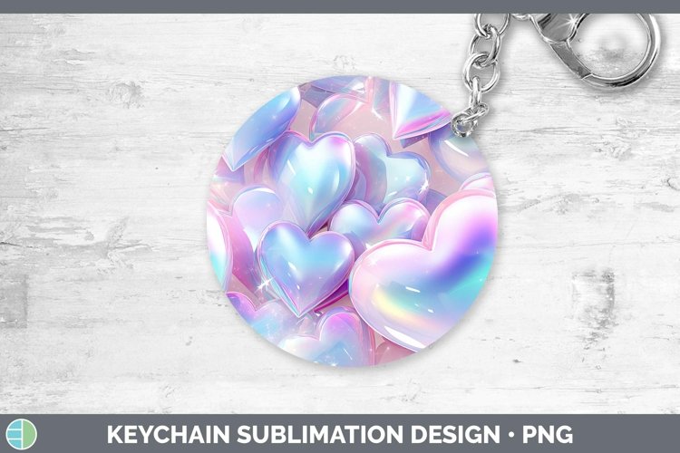 Hearts Silver Keychain Sublimation Keyring Designs