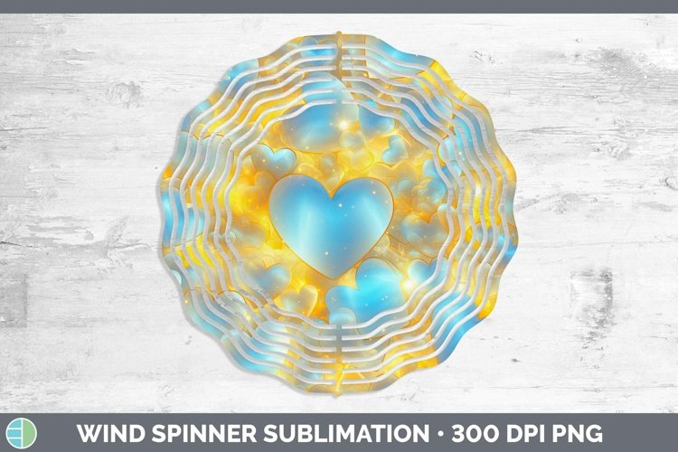 Hearts Yellow 02 Wind Spinner Sublimation Spinner Designs